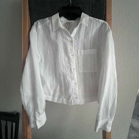 Tops | Cropped White Button Down | Poshmark